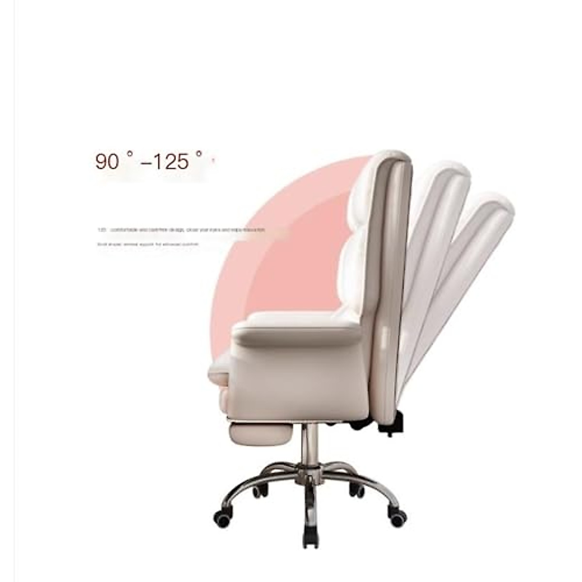 Home Office Desk Chairs, Swivel Chair Office Chairs, Ergonomic Office Chair, Home Office Desk Chairs, Computer Chair Sofa Chair Comfortable Bedroom Swivel Lift Leather Seat (Color : White Pedal)