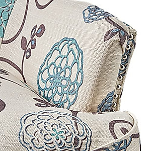 Christopher Knight Home Tafton Fabric Club Chair, White / Blue Floral