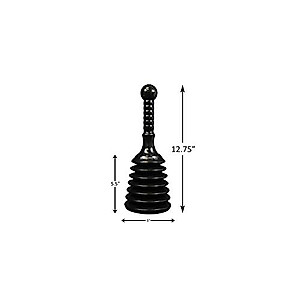 Master Plunger MPS4 Sink & Drain Plunger for Kitchen Sinks, Bathroom Sinks, Showers, and Bathtubs. Small and Strong Design with Large Bellows Commercial & Residential Use, Black