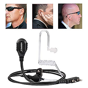 BAOFENG ABBREE Original Air Acoustic Tube Walkie Talkie Earpiece 2-Pin Detachable Two Way Radio Headset Compatible with Ham Radio UV5R UV-82 BF-888S BF-F8HP Series(1Pack)