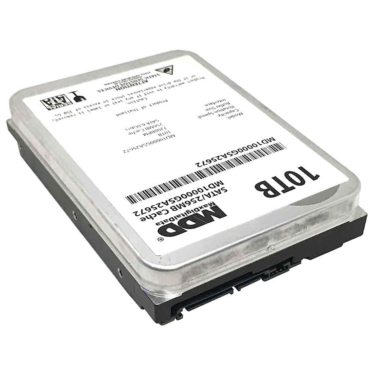 MaxDigitalData (MD10000GSA25672) 10TB 7200RPM SATA 6Gb/s 256MB Cache 3.5inch Internal Desktop Hard Drive - 3 Years Warranty (Renewed)