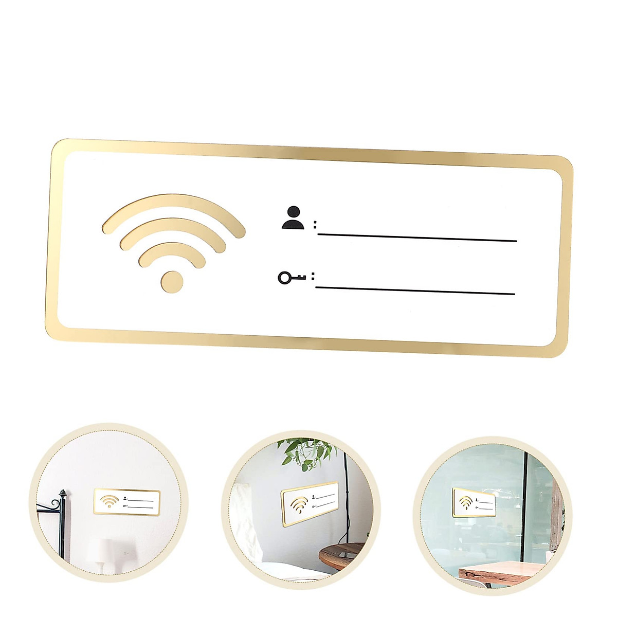 Operitacx Wifi Plaque for Wall Acrylic Wifi Password Sign Network Coverage Sign Easy to Read Password
