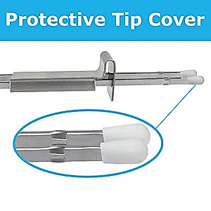 Blue Donuts 10 Pack Kabob Skewers for Grilling 17 Inch Kabob Skewers with Push Bar, Stainless Steel Skewers with Comfortable Handle Grip, BBQ Grilling Accessories