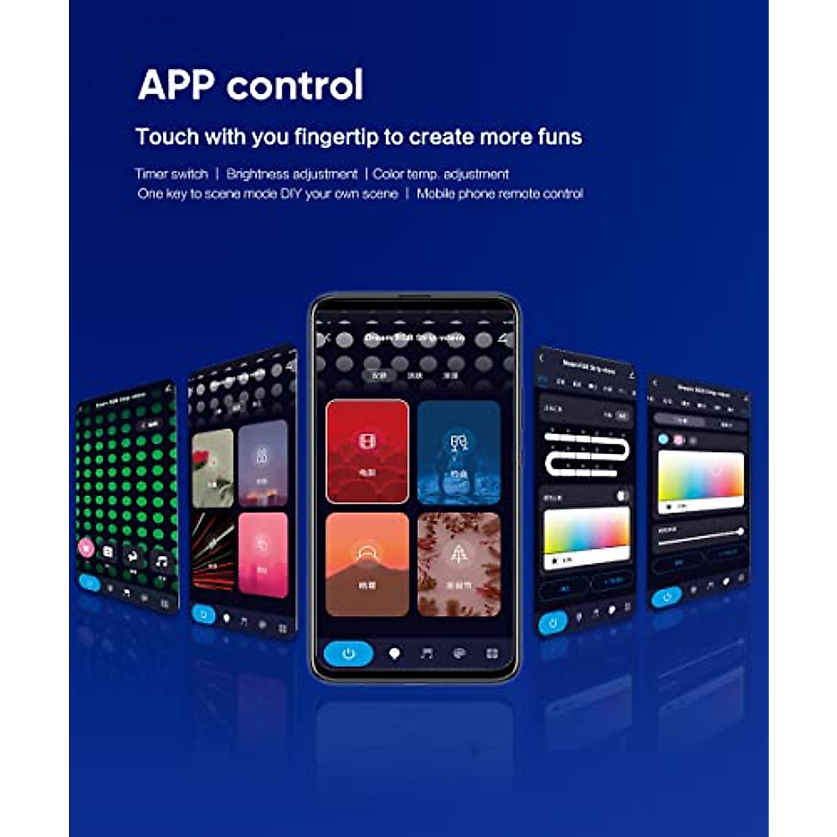 Smart LED Light Bars 2 PCS, Light Bar Dimmable Color Changing with Music Sync, Ambient Lighting Compatible with Alexa and Google Assistant, Gaming Lights with WiFi APP