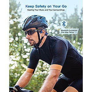 Bone Conduction Headphones,Bluetooth Open Ear Headphone with Mic,Wireless Sport Headset Waterproof Sweatproof Conducting Earbuds Induction Earphones for Running,Cycling,Walking,Workout,Gym,Work-Blue