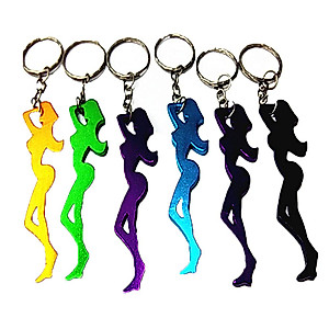 10pcs Multifunctional Sexy Beauty Shape Keychain Bottle Opener Bar Beer Bottle Opener Tool Accessories(Random Colors)