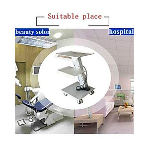 3-Tier Utility Medical Cart Stainless Steel Hospital Medical Dentistry Trolley Portable Mobile Beauty Salon Rolling Cart Tool Instrument Station Storage Trolley Care Cart (410x360x770mm)