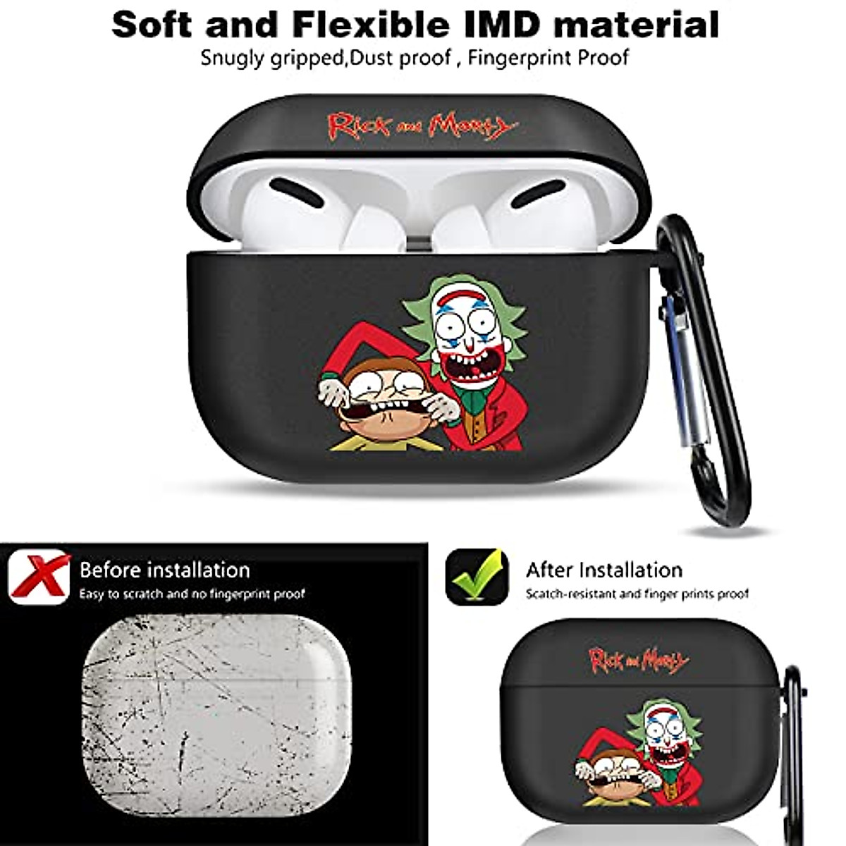 JoySolar for AirPod Pro 2019/Pro 2 Gen 2022 IMD Hard Case Character Funny Cool Kawaii Cartoon Cute Chic Aesthetic for AirPods Pro Air Pods Cover Cases Skin for Boys Girls Youth Teen(Grimace Rike)