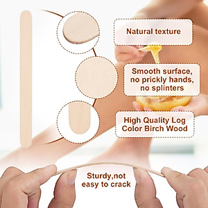 VEIDIA 2000 Pcs 4.5' Wooden Craft Sticks, Ice Cream Sticks,Natural Wood Popsicle Stick for Waxing, DIY Wood Crafts, Hair Removal and Waxing Supplies, Paint Stirrer, Art Projects and Ice Pop Sticks