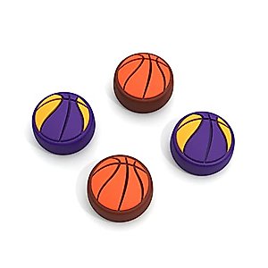 JINGDU Thumb Grip Caps for Nintendo Switch Joy-Con, Cute Silicone Joystick Cap Covers Accessories Compatible with Nintendo Switch/OLED/Lite Joycon, 4PCS Basketball