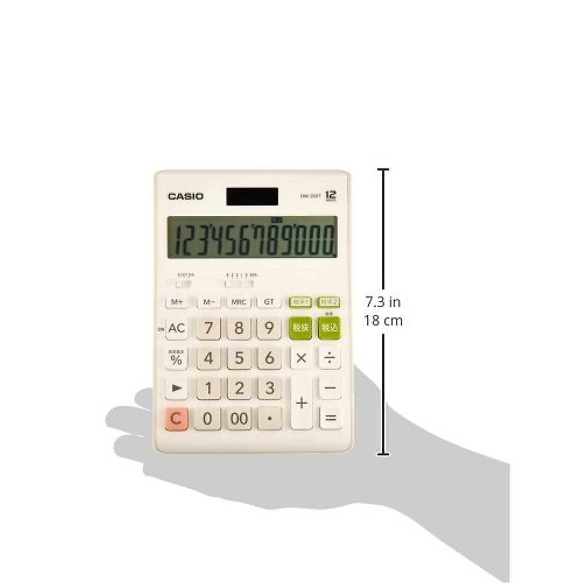 Casio Standard calculator W tax rate setting and tax calculation desk type 12-digit DW-200T-N White