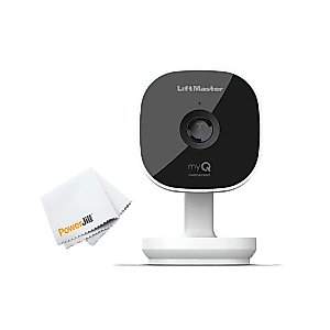 LiftMaster myQ Smart Garage HD Camera - WiFi Enabled - myQ Smartphone Controlled - Two Way Audio - Works with Key by Amazon in-Garage Delivery - Model MYQ-SGC1WLM, + Lens Cleaning Cloth