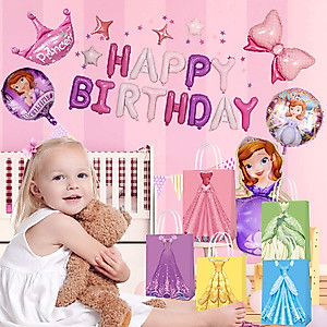 16 Packs Princess Party Gift Bags, Princess Party Supplies for Kids Princess Themed Birthday Party treats bags