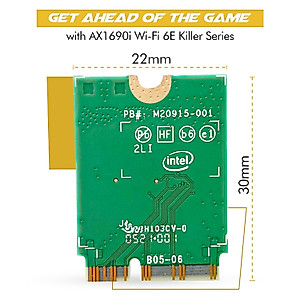 HighZer0 Electronics AX1690i Killer Series Upgraded WiFi 6E Adapter | Gaming WiFi Adapter | CNVio2 M.2 Wifi Card | 3.0 Gbps WiFi for PC | Bluetooth 5.3 Support | Requires Intel 12th+ Gen CPU (AX1690i)
