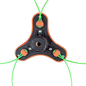 Maikouhai Universal Fit Trimmer Head for Pivotrim for Stihl for Husqvarna, ABS Universal Garden Feed Line Trimmer Lawn Mower 3 Teeth Accessories, Black & Orange