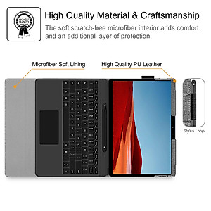Fintie Case for Microsoft Surface Pro X (2021/2020/2019) - Multiple Angle Viewing Portfolio Business Cover with Pocket for 13 Inch New Surface Pro X, Compatible w/Type Cover Keyboard, Gray