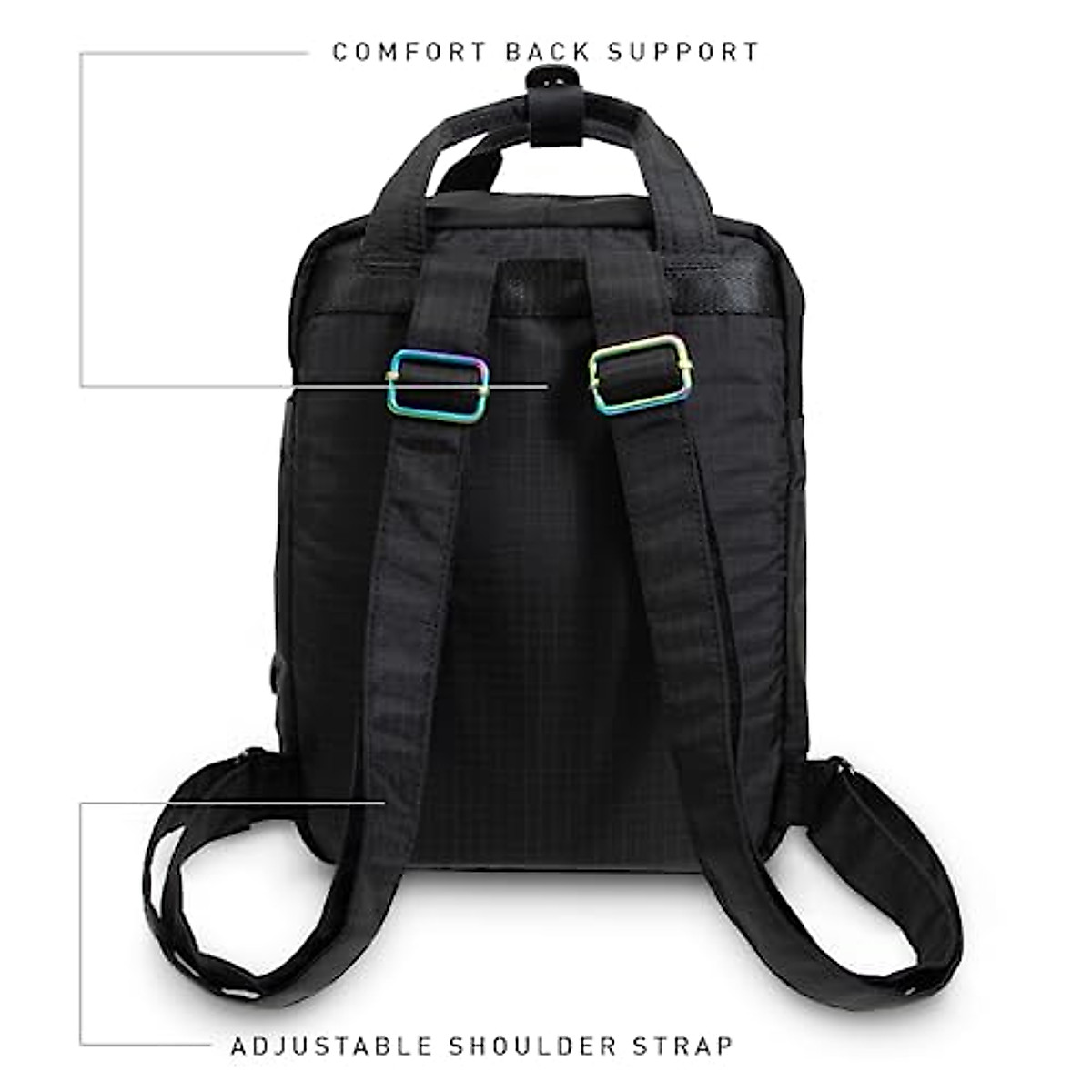 Doughnut Travel Backpack for Women 7L Work Casual Water Repellent Fashion Bag(GS BLACK)