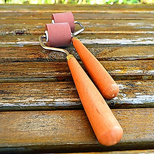 BANLTRE Rubber Brayer Roller for Printmaking, Ideal for Anti Skid Tape Construction Tools, Print,Craft Stamping Brayers for Wallpapers and Scrapbooks (0.4")