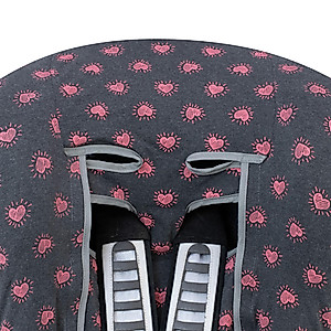 JYOKO Kids Cover Liner Universal Car Seat Compatible with Britax, Chicco, Mico (Without Head Support) (Flúor Heart)