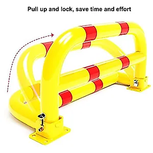 Lockable Folding Parking Barrier,Car Parking Space Post Lock Manual Parking Blocker,Removable Parking Space Lock,Safe and Anti-Collision