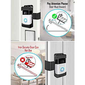 Video Doorbell Holder for Apartment Door, No-Drill, Anti-Theft, Camera Holder Mount for Home Rentals Office