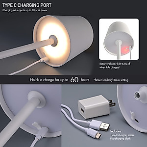 O’Bright Sandy- Cordless LED Floor Lamp for Outdoor/Indoor, Rechargeable, Water Resistant, Dimmable, Carry Light, Adjustable Height Stand Lamp for Patio, Living Room, Bedside, Table Night Lamp, White