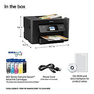 Epson Workforce Pro WF-3820 Wireless All-in-One Printer with Auto 2-Sided Printing, 35-Page ADF, 250-sheet Paper Tray and 2.7" Color Touchscreen (Renewed)