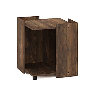 Furinno Peli Multipurpose End Table with Storage, Columbia Walnut