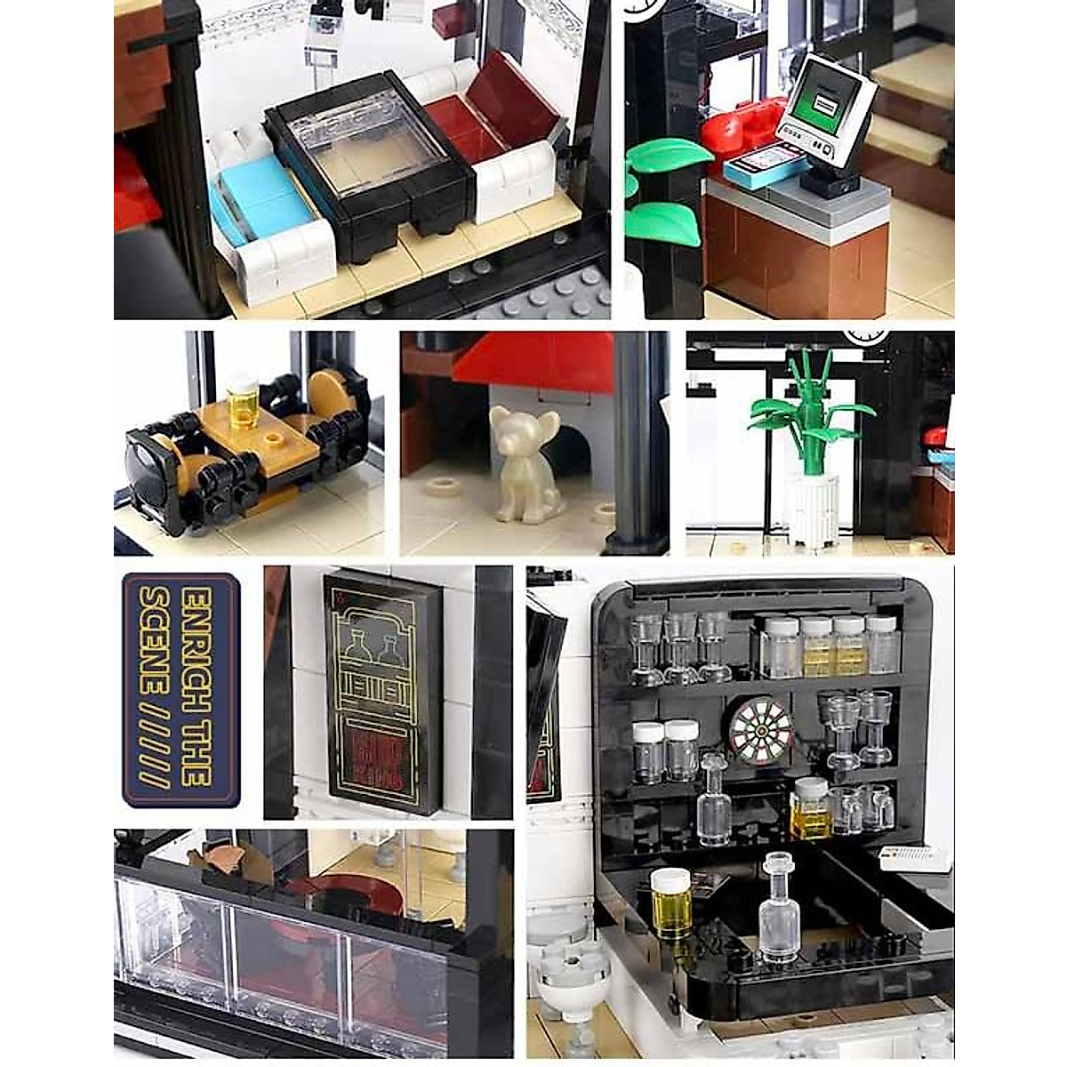 General Jim's Pub and Restaurant City Modular Building Blocks Toy Bricks Set Two Level Amazingly Detailed Building Bricks MOC Toy Set - for Teens and Adults