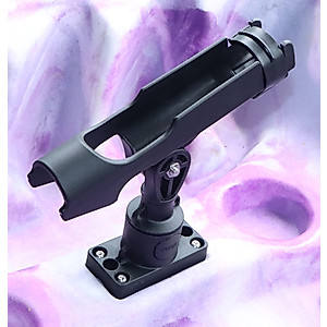 New Upgrade 360 Degrees MiniPort Fishing Rod Holder with Mini Rod Holder,Rod Holder with Track Mounting Base Kit with Installation Accessories and Tools (Rectangle Base and Fishing Rod Socket)