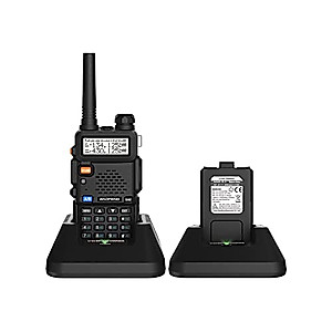 2 Pack Baofeng UV-5R 8W Ham Radio Handheld Two Way Radios Amateur Dual Band VHF UHF Military Long Range Walkie Talkies for Adults with High Gain Antenna, Rechargeable Battery, Earpiece