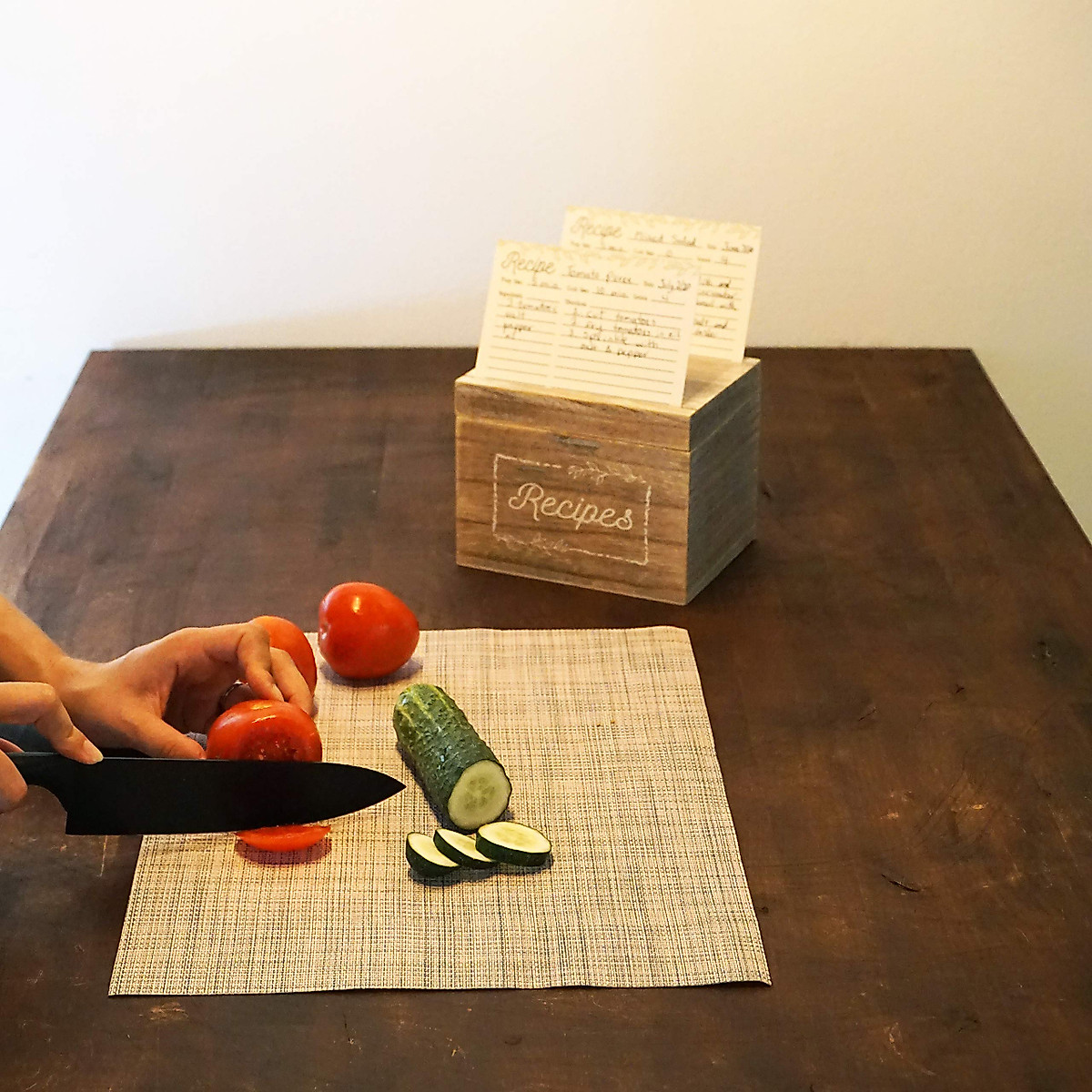 Dekali Designs Rustic Recipe Cards 4x6 Inches (50 Pack) Double Sided Index Cards with Cute Floral Design