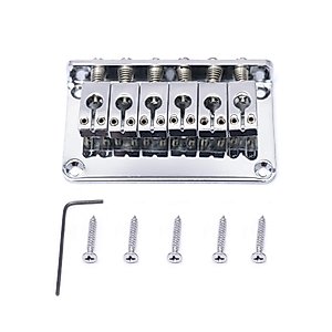 Metallor Guitar Saddles Bridge for Hardtail Strat Tele Electric Guitar Parts Replacement Chrome.