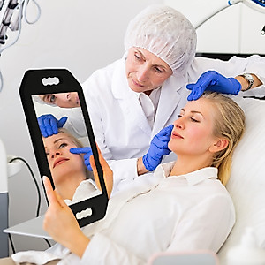 Kurtzy Lightweight Handheld Hairdressing Mirror - Black Foam Handle Mirror for Barbers, Salons and Beauticians - Double Handle Mirror - Viewing Mirror for Back of Head Haircuts