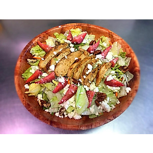 Valchemist 4 Pcs Woven Wooden Salad Bowl Set - 8 Inch Salad Bowls for Lunch Snacks Fruit Soup Serving Bowls Set of 4