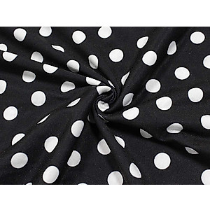 Berydress Women's Classic 3/4 Sleeve V Neck Sheath Casual Party Work Faux Black Wrap Dress (L, 6083-Black Dot)