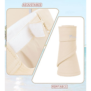 Durio Wide Brim Summer Beach Hats for Women 2024 UPF 50+ Sun Hat 2 in 1 Visors for Women Foldable Zip-Off Visor with Wind Strap Packable Womens Sun Hat Safari Fishing Gardening Beige One Size