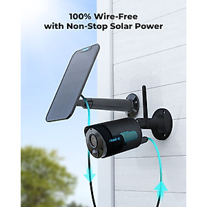 Security Outdoor Camera Wireless Solar Powered, 1080p Battery WiFi Cam w/ 2-Way Talk, Night Vision, PIR Motion Detection, Compatible with Alexa, Reolink Argus Eco Black w/ Solar Panel 2 Pack