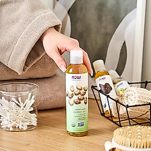 NOW Solutions, Organic Castor Oil, 100% Pure Versatile Skin Care, Multi-Purpose Skin Softener, 8-Ounce