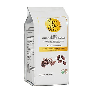Via Bom Dia 100% Naturally Flavored Ground Coffee, Smooth Dark Chocolate, Medium Roast, No Artificial Flavors, 12 oz. Bag