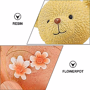 Happyyami 1pc Flowerpot Figurine vase Flower vase Planter pots for Indoor Plants Statue Planter Cute Succulent Pots Animal Flower Pot Plant Gift Plant Pot Goods Mini Office Resin Succulents