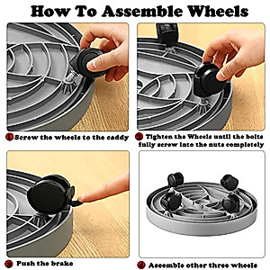 3 Pack Plant Caddy with Wheels Rolling Plant Stand with Wheels 13 Inch Plant Dolly Heavy Duty Large Potted Plant Mover with Casters for Indoor and Outdoor, Grey