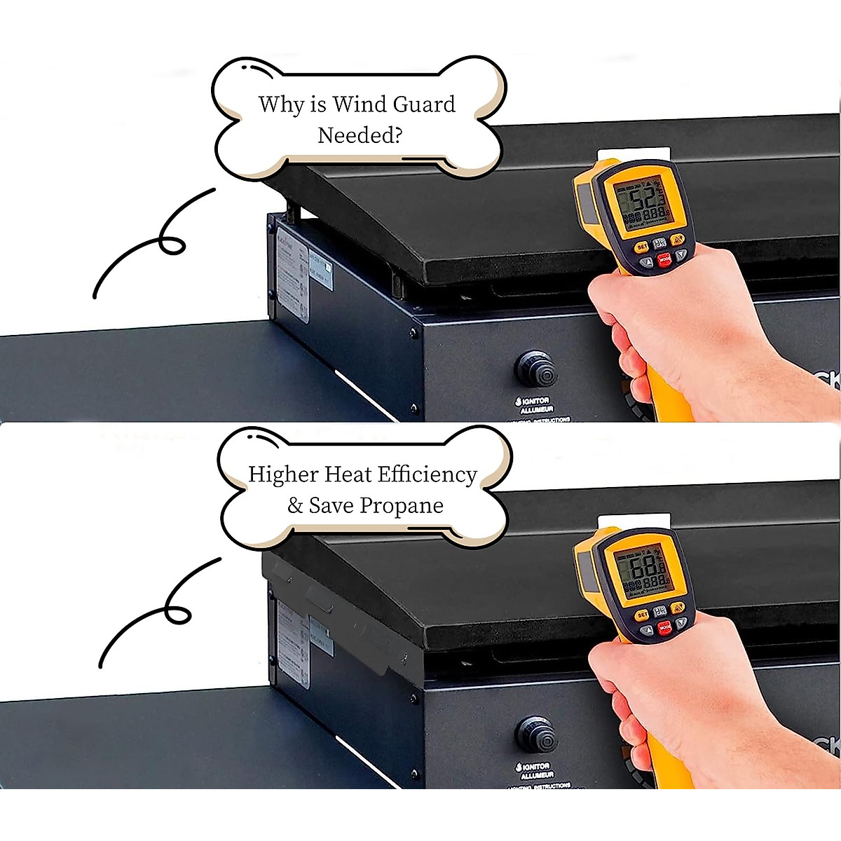 Wind Guards for Blackstone 28' Griddle, Magnetic Wind Screens, Blackstone Griddle Accessories, Fit for Blackstone Grill, Magnetic Stainless Steel Wind Screens Protect Flame Hold Heat(Iron, 28"inch)