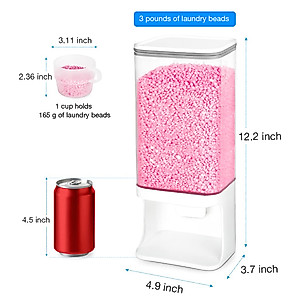 Conworld Laundry Detergent Dispenser, Wall Mounted Laundry Beads Dispenser for Scent Booster Beads, Stain Remover Powder, Bath Salts, Rice, Beans Grain and Dry Food, Laundry Scent Booster Container