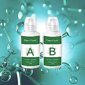 400ml Plant Nutrient Fertilizer for Indoor Hrdroponics Garden System, Hydroponics Plant Food A and B Fit for Plants Germination-Lettuce, Mint