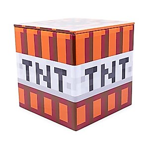 MINECRAFT TNT 4-Inch Tin Storage Box Cube Organizer with Lid | Basket Container, Cubby Cube Closet Organizer, Home Decor Playroom Accessories | Video Game Toys, Gifts And Collectibles