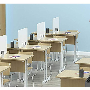 Sneeze Guard Panel for Desk Personal Protection Shield PVC Wood Board Privacy Shields Partition Panel for Office, Classroom, Exam, Restaurant-Green[40x50cm]