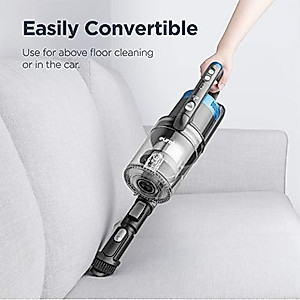 Eureka Lightweight Cordless Vacuum Cleaner, High Efficiency Powerful Motor LED Headlights, Convenient Stick and Handheld Vac, Grey