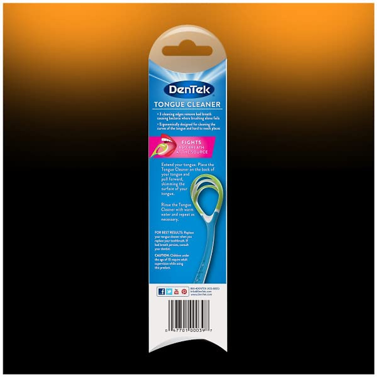 DenTek Fresh Breath Tongue Cleaner, 1 Count. (Pack of 5)