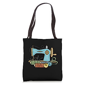 Retro Woman Sewing Machine I Seamstress Tote Bag
